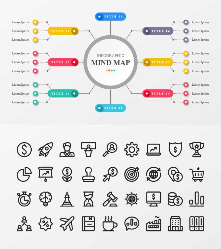 Mind Map Diagram Free PowerPoint Template | PDF