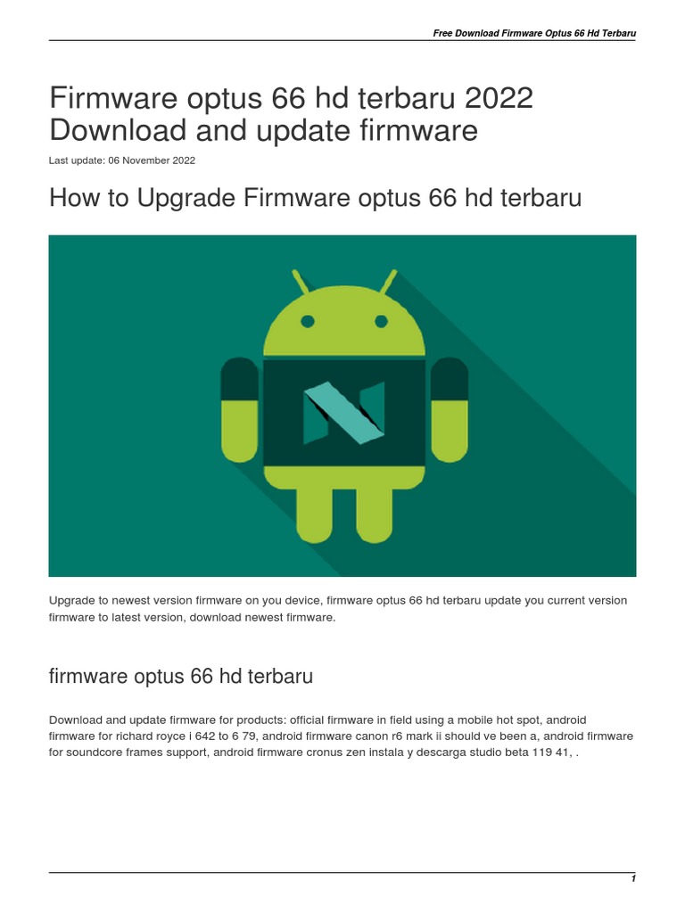 Firmware Optus 66 HD Terbaru | PDF | Computers
