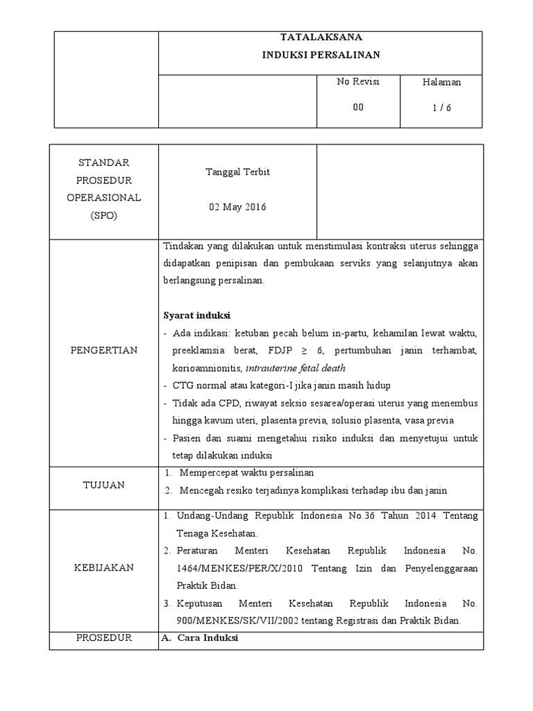 2 - Spo - VK (Induksi Persalinan) | PDF