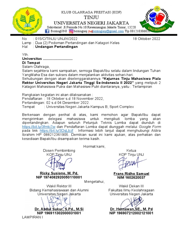 Surat Undangan Universitas | PDF