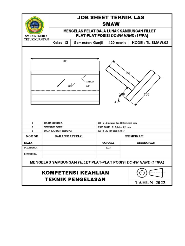 Job Sheet 1F kumpul-SMAW | PDF