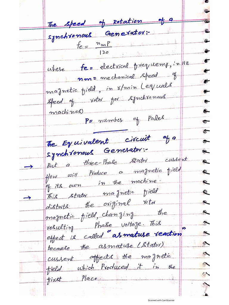 Equivalent Circuit Is A Synchronous Generator Pdf