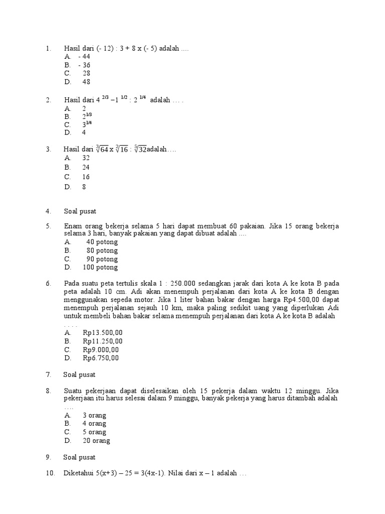 Soal Matematika Paket B Endah | PDF | Metode & Bahan Ajar | Griya & Taman