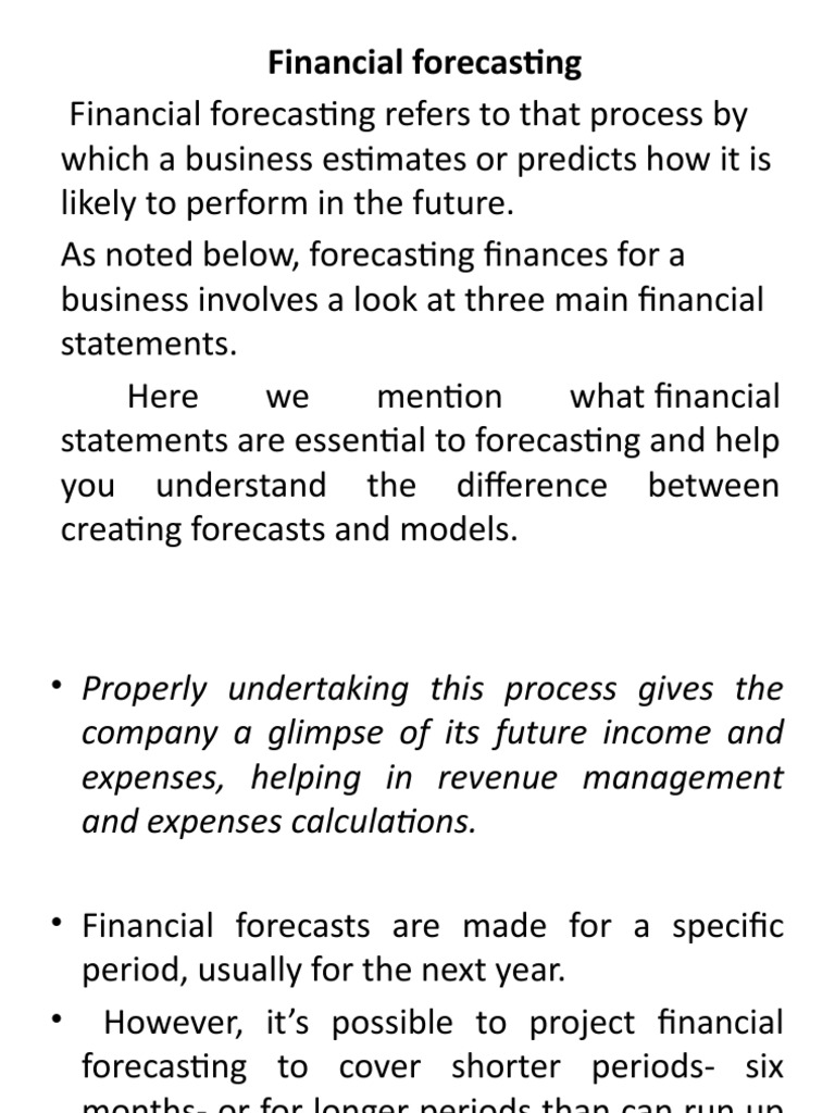 Financial Forecasting 1 | PDF | Forecasting | Income Statement