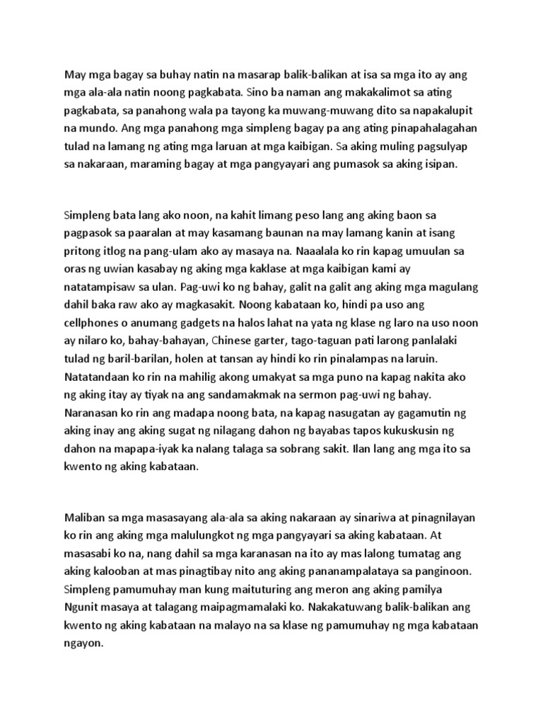 Talumpati Tungkol Sa Aking Kabataan | PDF