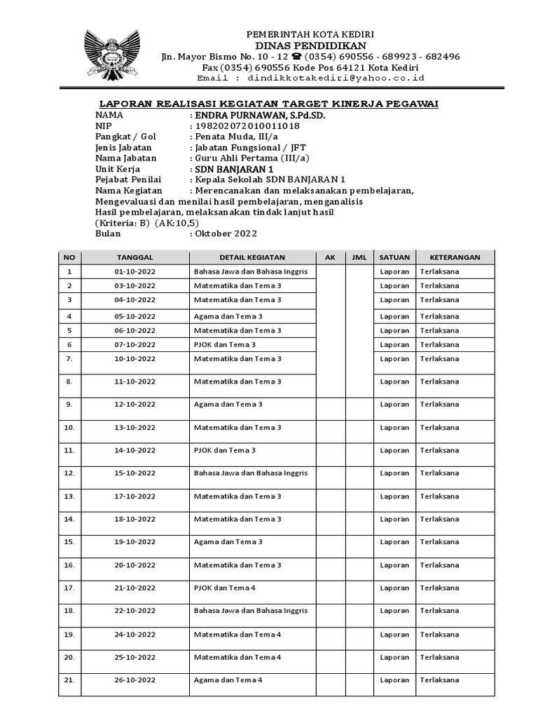 Jurnal KBM Oktober 2022 Endra | PDF