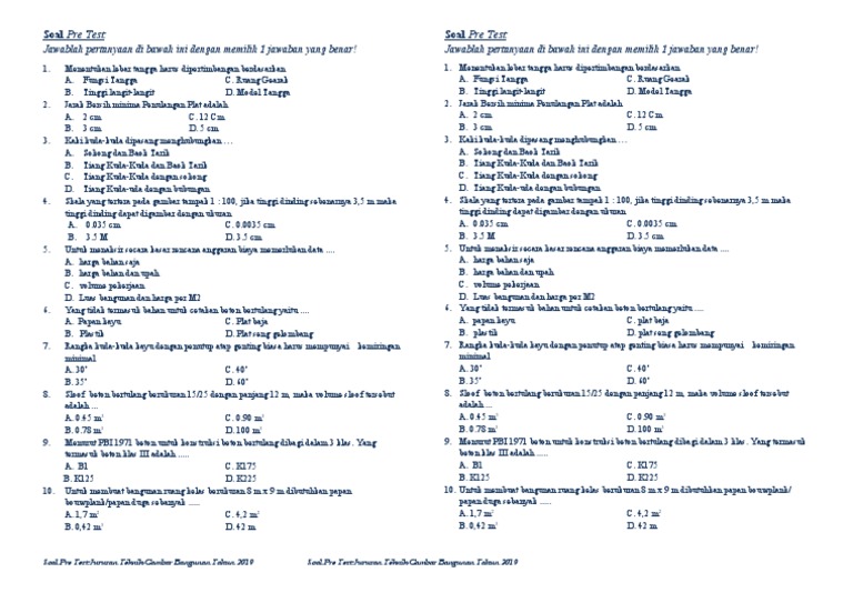 Soal Pre Test | PDF