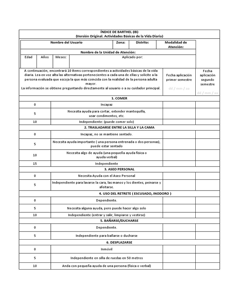 Escala De Ndice De Barthelpdf Pdf Fileescala De Barthel Index