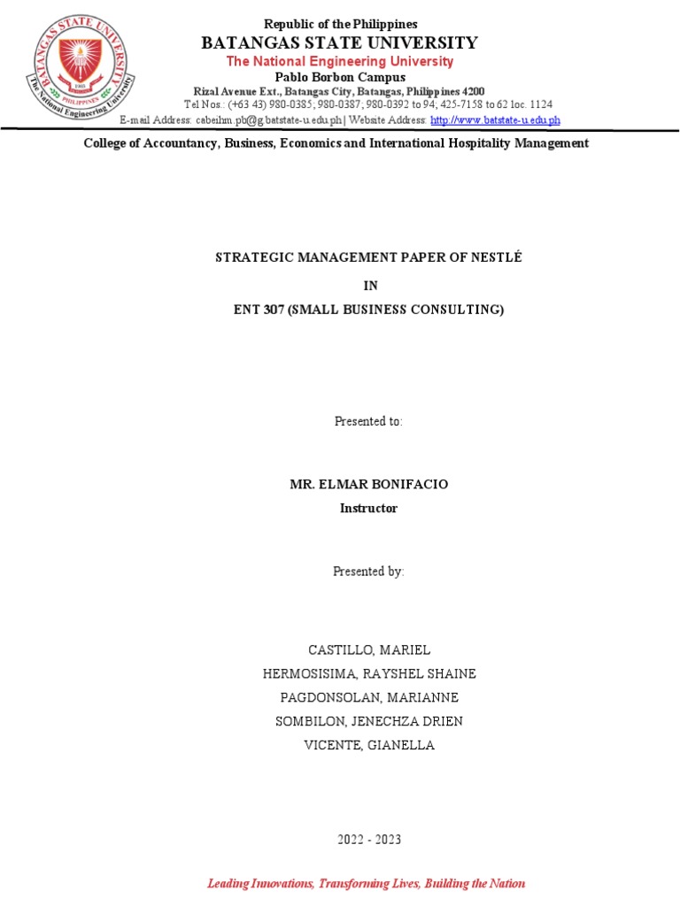 Strategic Management of Nestle | Download Free PDF | Brand | Nestlé