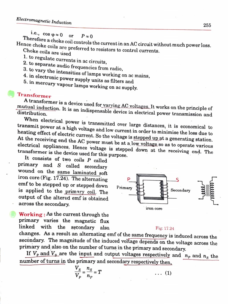 Transformer Notes Pdf Transformer Electromagnetic Induction