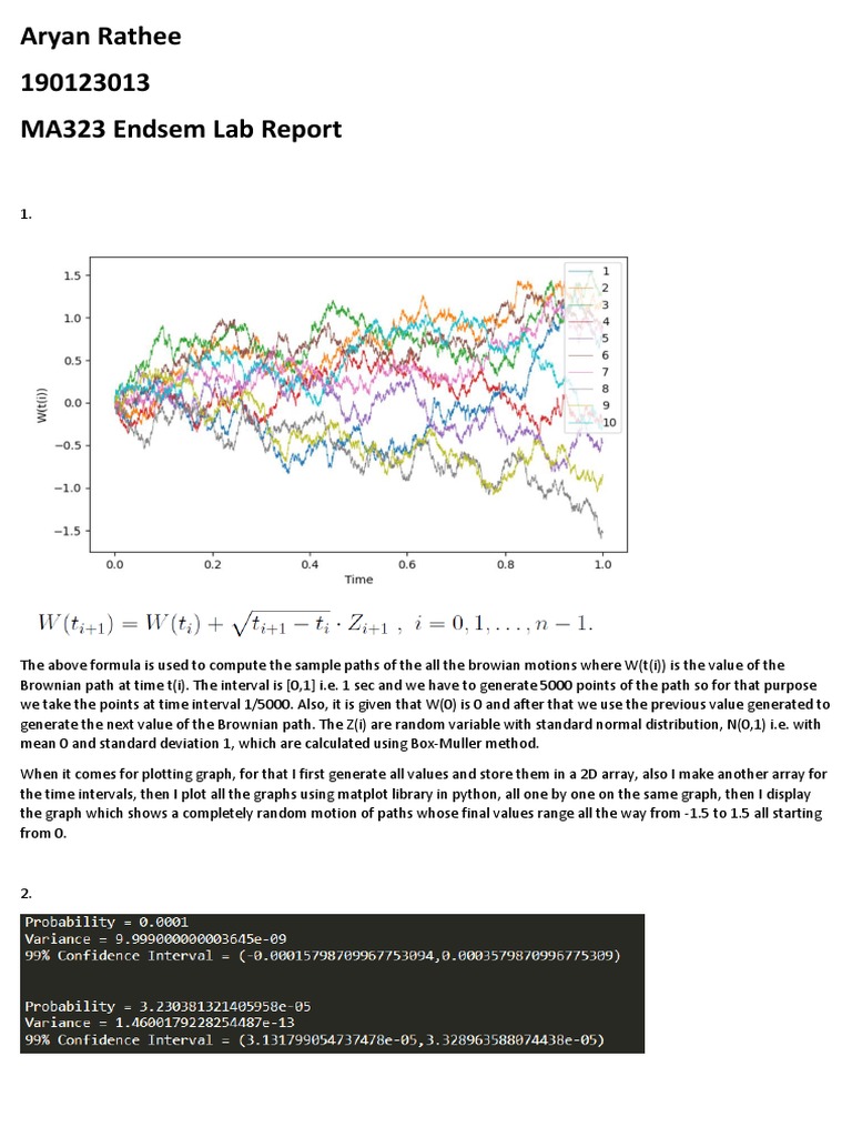 Monte Carlo Endsem Report | PDF | Variance | Probability Distribution