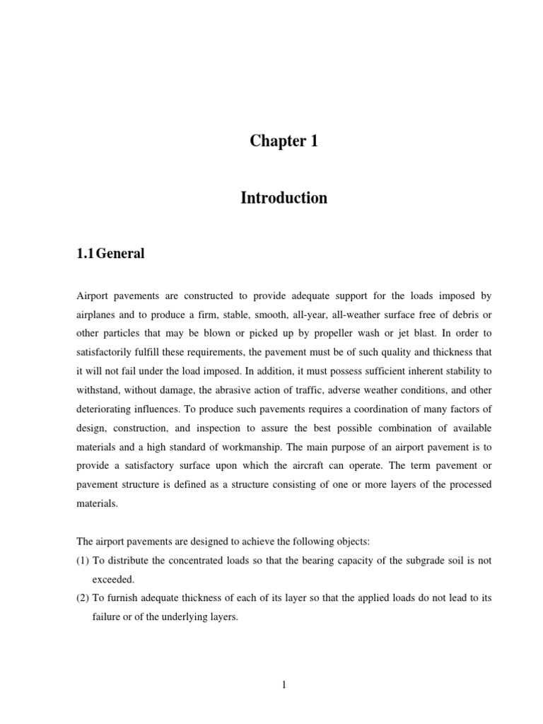 Chapter 1 Introduction | PDF | Road Surface | Concrete