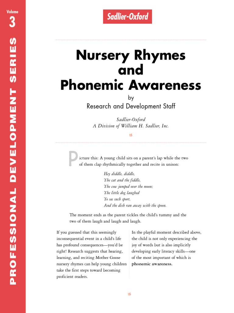 Nursery Rhymes and Phonemic Awareness | PDF | Syllable | Phonics