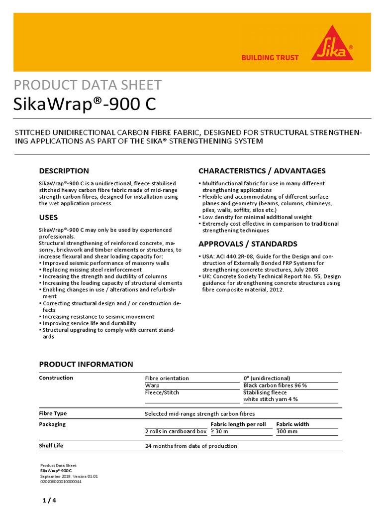 SikaWrap®-900 C | PDF | Concrete | Materials