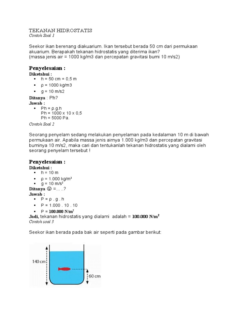 Tekanan Hidrostatis | PDF