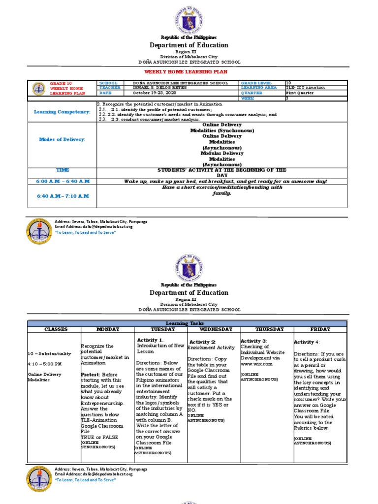 Ismael S. Delos Reyes WHLP Week 3 | PDF | Cognition | Behavior Modification
