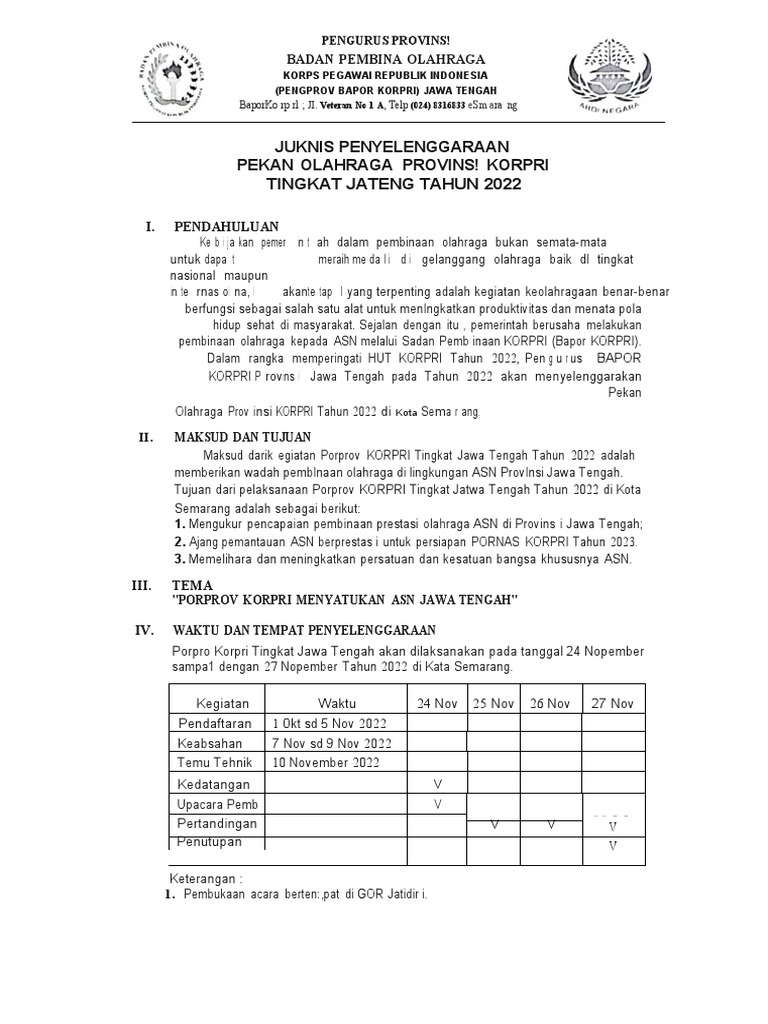 Juknis Porprov Korpri | PDF