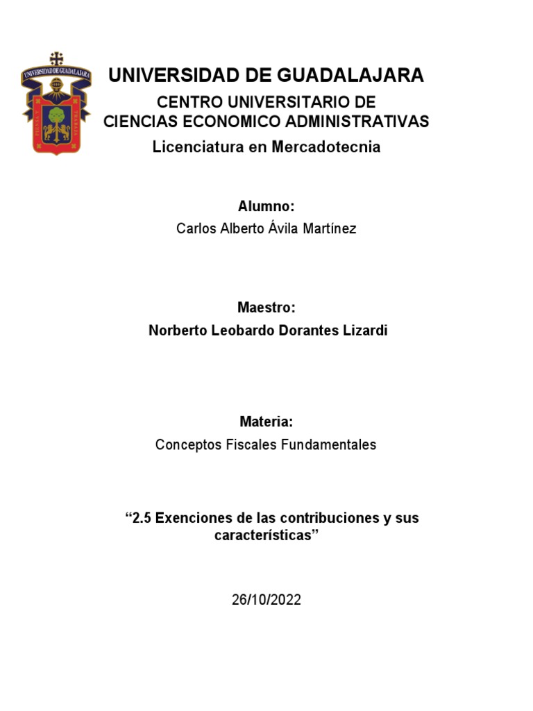 2.5 Exenciones de las contribuciones y sus características - carlos ...