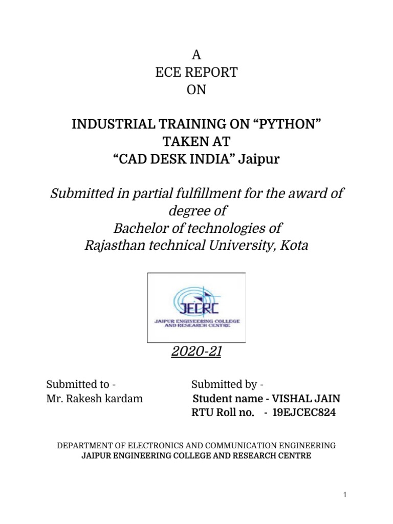 Report On Python | PDF | Python (Programming Language) | Computer Programming