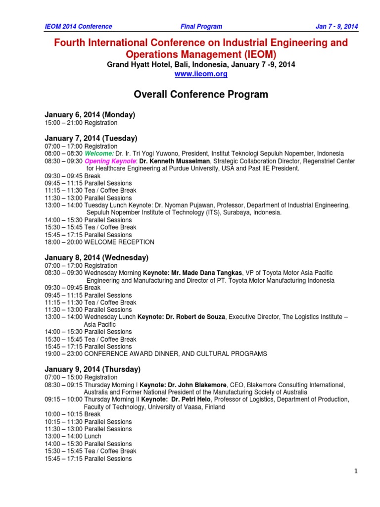 Program | PDF | Industrial Engineering | Mathematical Optimization