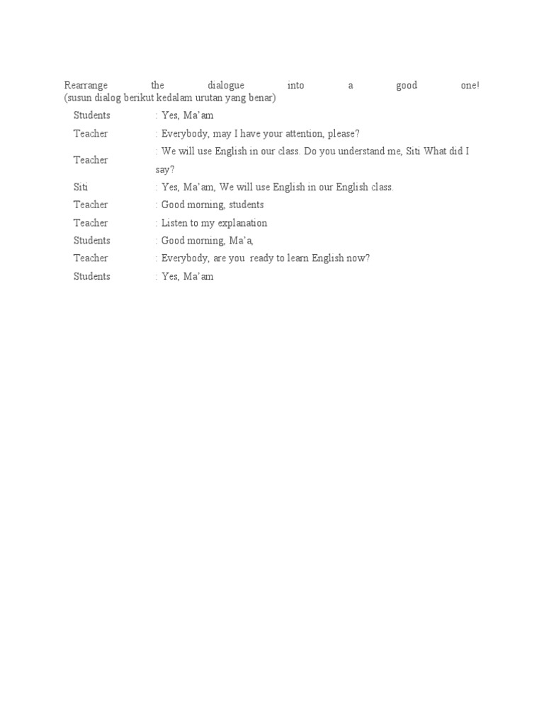 Rearrange The Dialogue Into A Good One | PDF