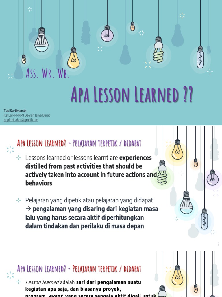 Pentingnya Lesson Learned dalam Proyek | PDF | Karier & Perkembangan | Pengembangan Diri