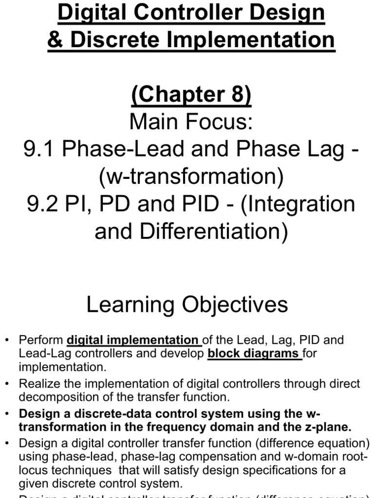 Unit 09 Digital Controller Design_Part 1_Lead_Lag Using w_Transform and PID | PDF | Control ...