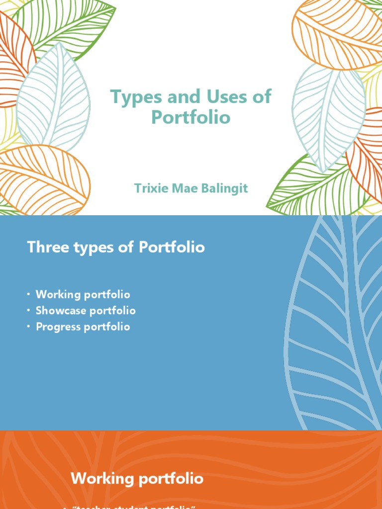 Types and Uses of Portfolio | PDF | Educational Assessment | Learning