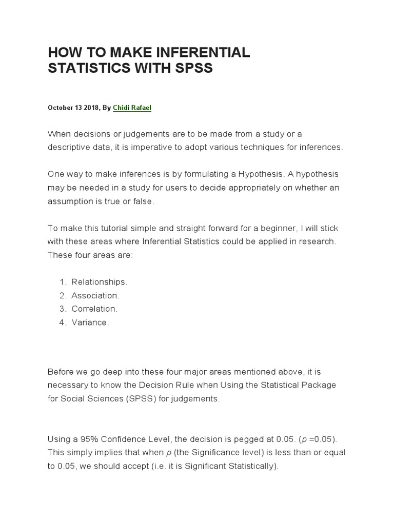 How To Make Inferential | PDF | Statistics | Spss