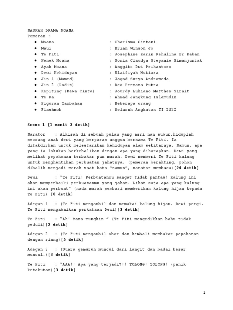 Script Moana 3 | PDF | Perjalanan | Seni