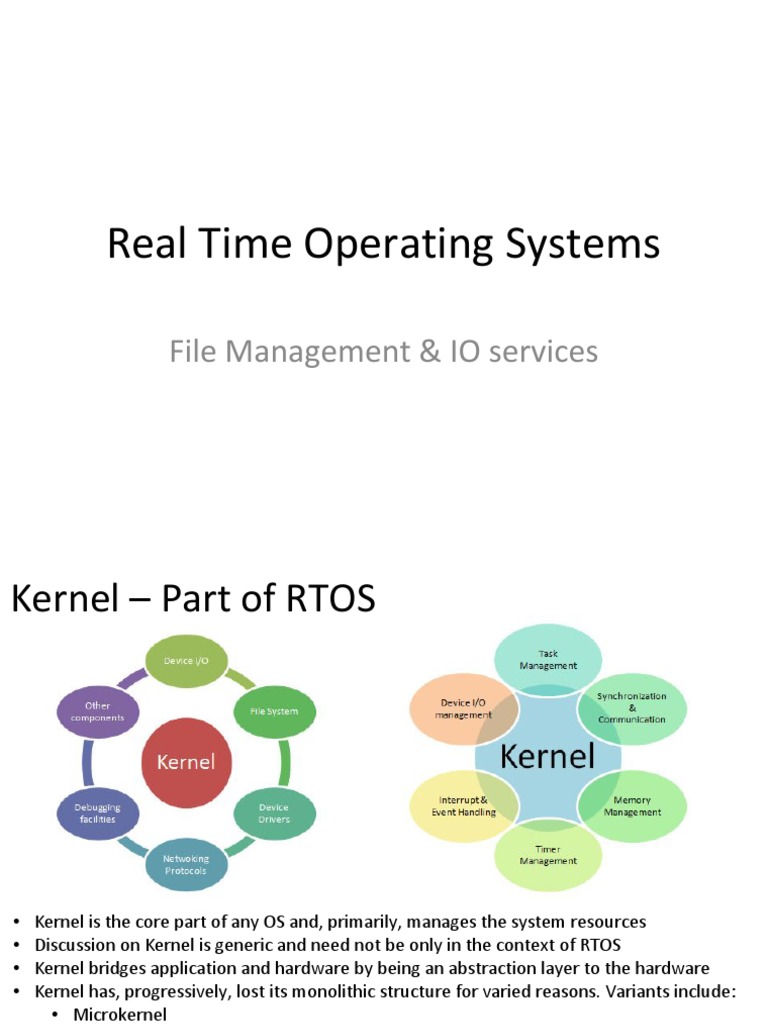 File Management & IO Services in RTOS | PDF | Kernel (Operating System) | Operating System