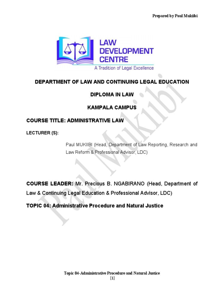 Topic - 04 - Administrative Procedure and Natural Justice - 21 | PDF ...