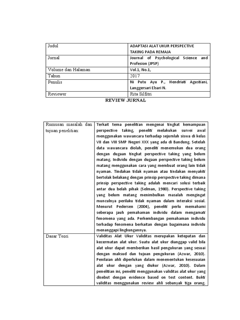 Review Jurnal Adaptasi | PDF