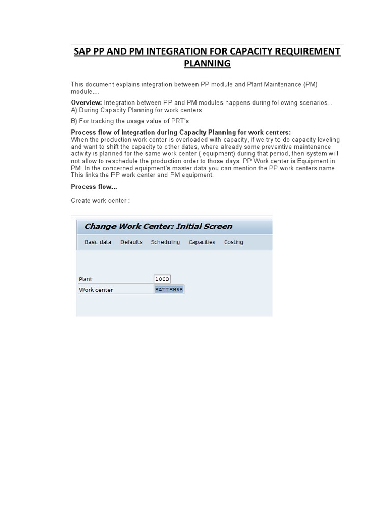 Capacitiy Planning in Sap PM | PDF | Computer Science | Information Technology Management
