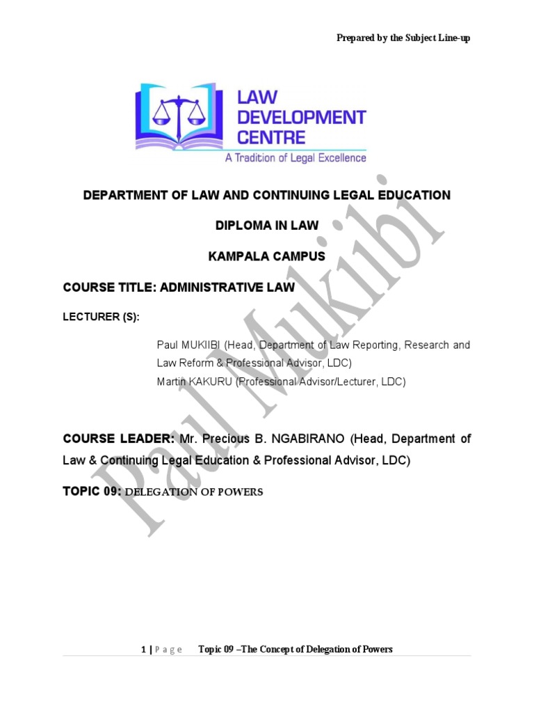 Understanding Delegation of Powers | PDF | Bill (Law) | Government