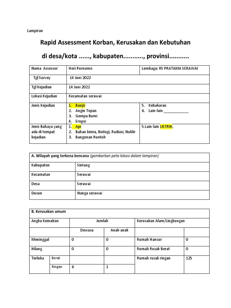 Form RHA RS Pratama Serawai | PDF