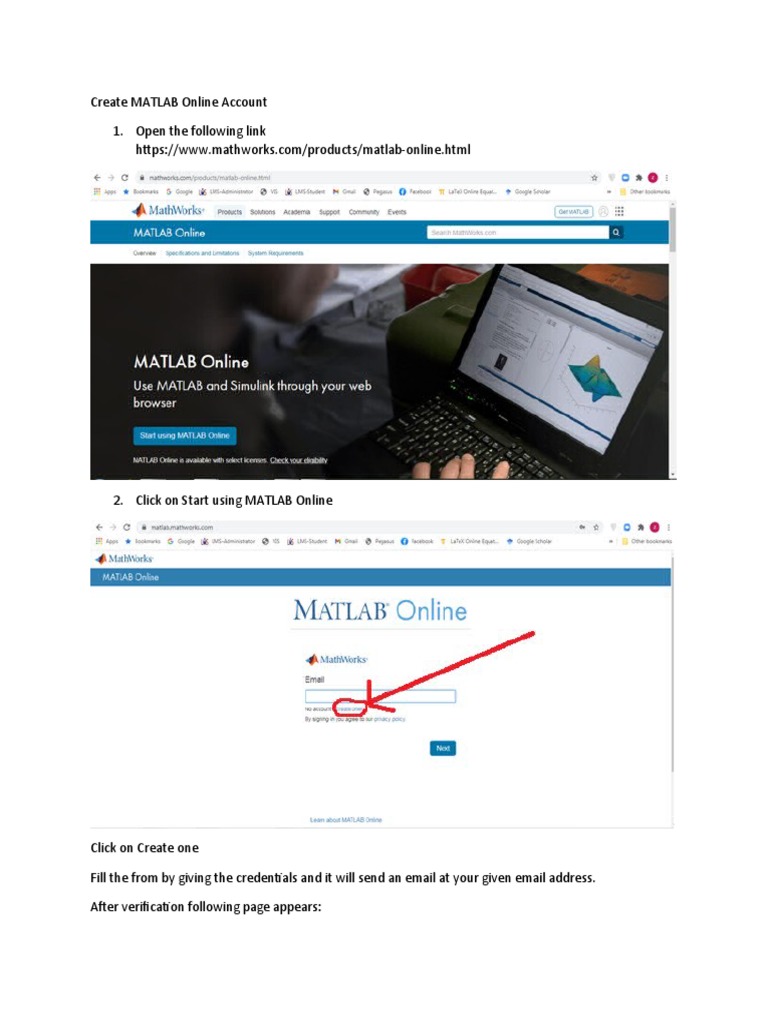 Create MATLAB Online Account | PDF | Computers