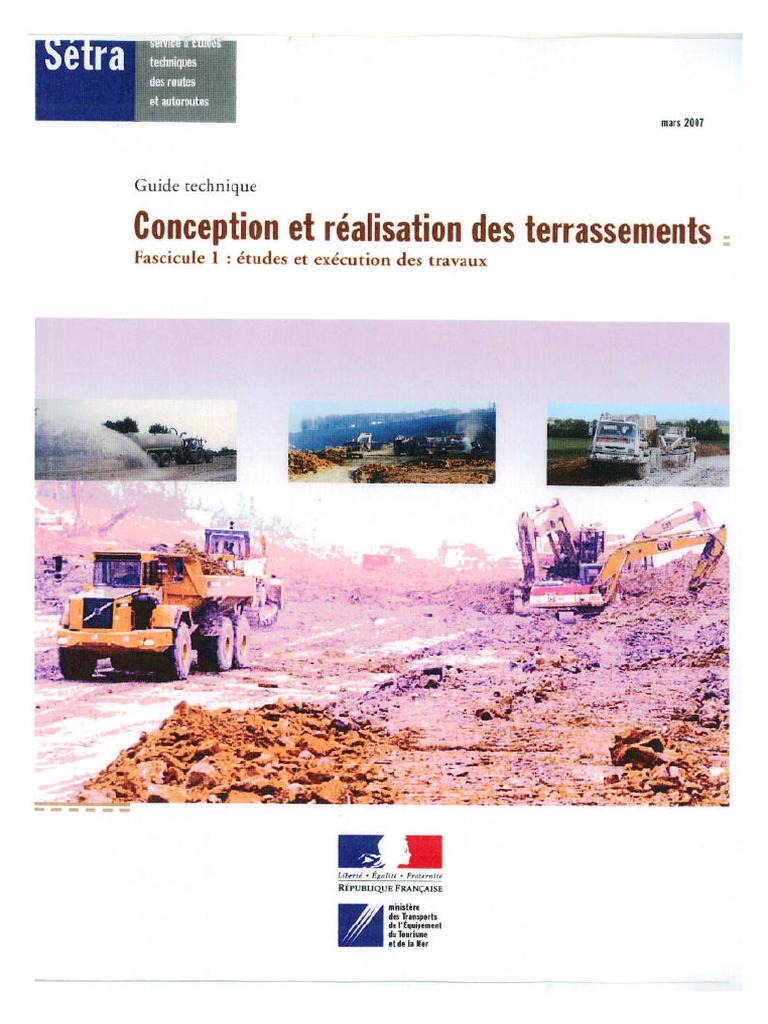 Guide Technique SETRA - Conception Et Réalisation Des Terrassements - Fascicule 1 - Etudes Et ...