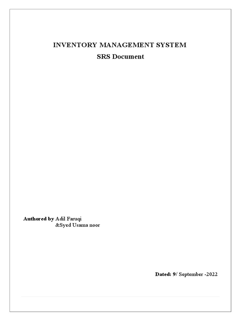IMS SRS Revised (1) | PDF | Qr Code | Inventory