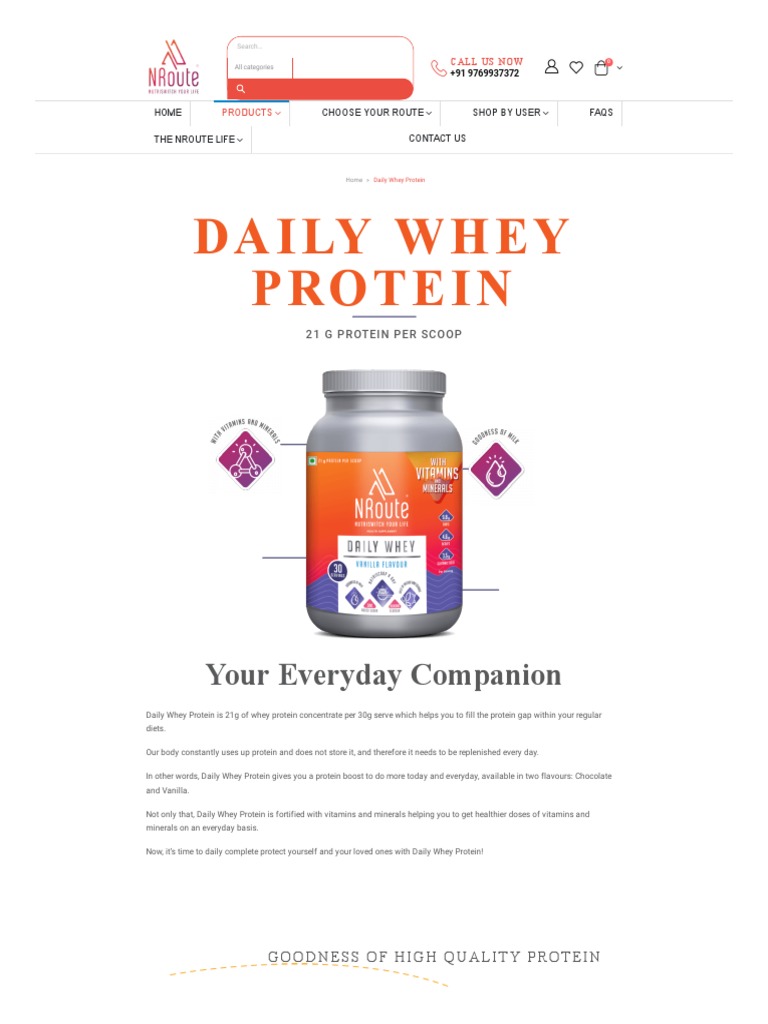 India's #1 Nroute Daily Whey Protein Powder Online 2022 | PDF ...