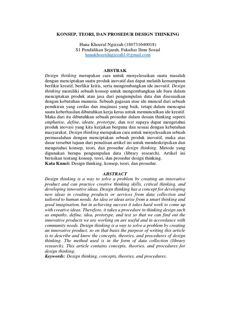 Konsep Teori Dan Prosedur Design Thinkin | PDF