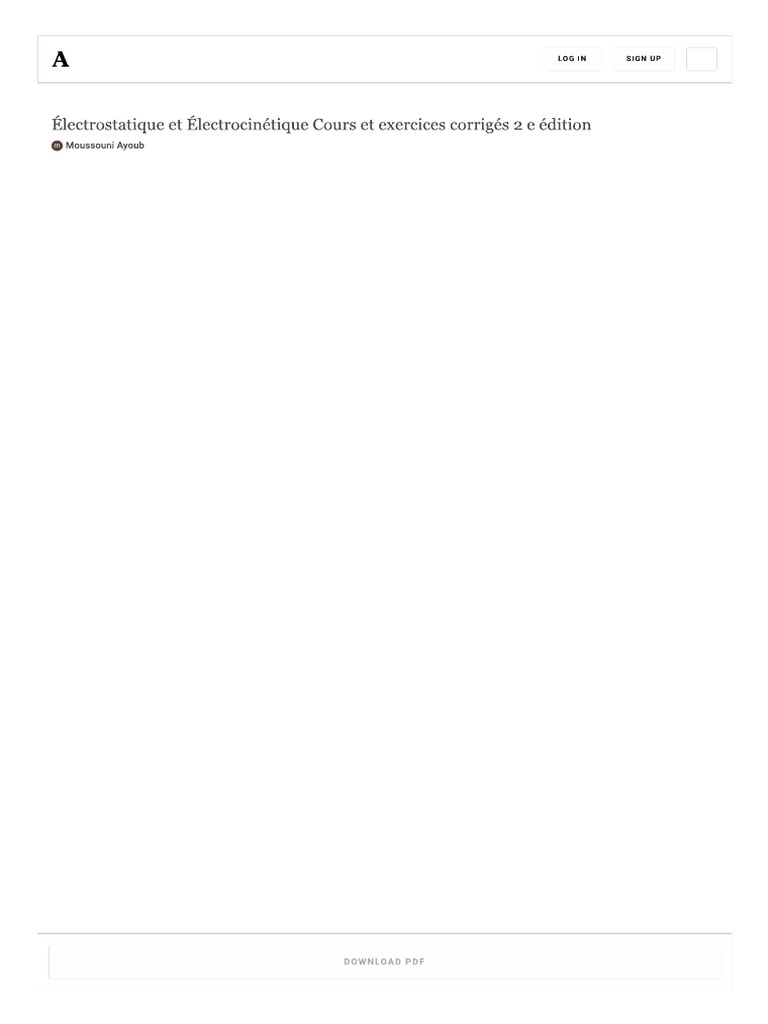 (PDF) - Lectrostatique Et - Lectrocin - Tiq... Ition - Moussouni Ayoub - Academia | PDF ...