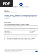QP Declaration Template for EU GMP Compliance | PDF | Audit | European ...