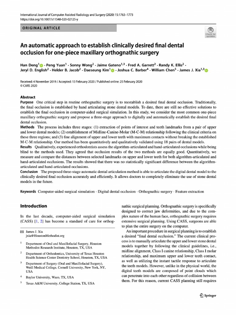 An Automatic Approach To Establish Clinically Desired Final Dental ...