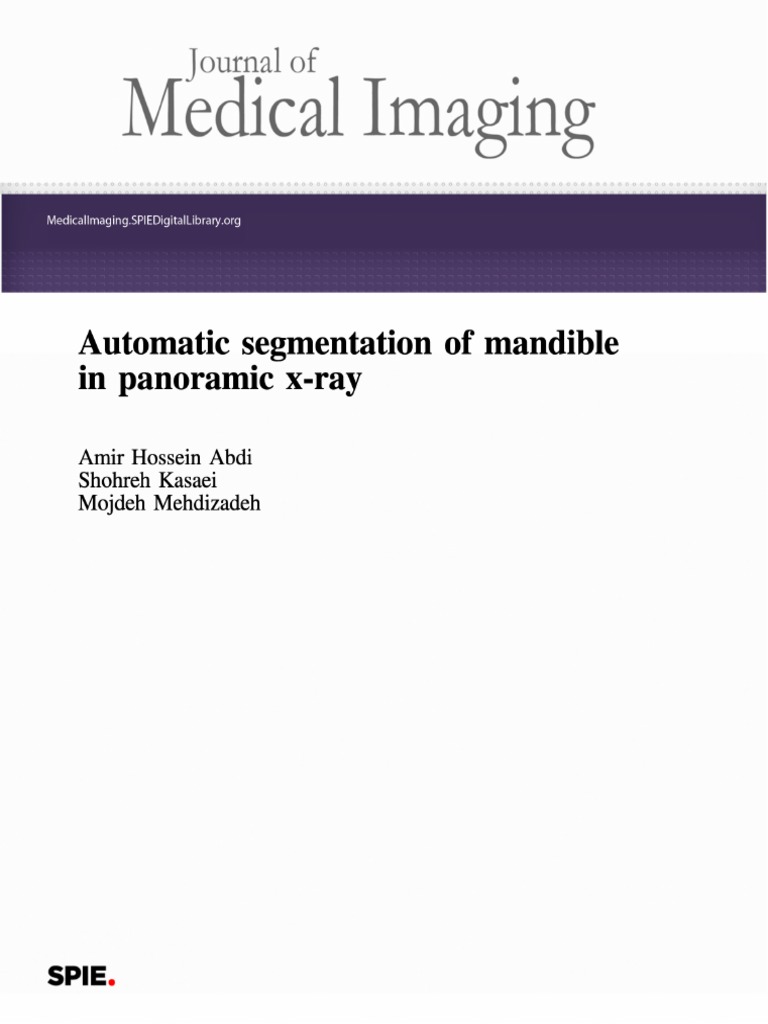 Automatic Segmentation of Mandible in Panoramic X-Ray | PDF