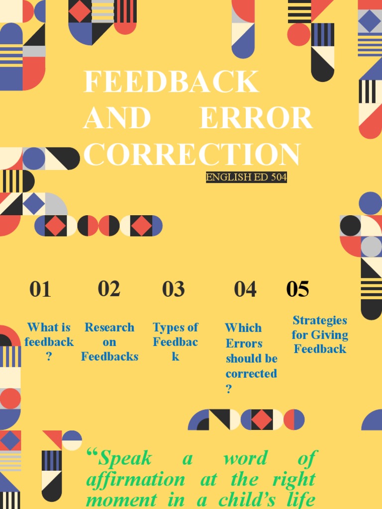 Feedback and Error Correction | PDF | Feedback | Learning