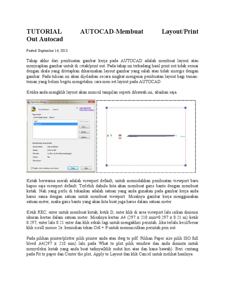 Tutorial Autocad Membuat Kop | PDF
