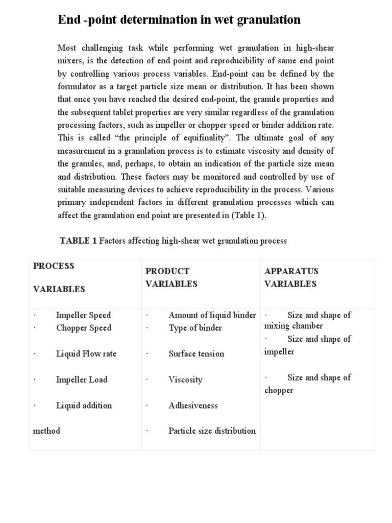 End-Point Detection in Wet Granulation | PDF | Electric Motor | Porosity
