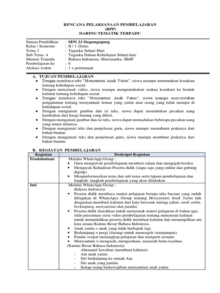 Contoh RPP | PDF