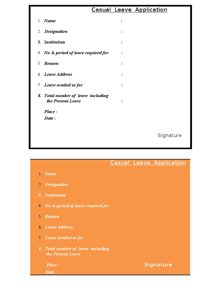 Casual Leave Application Template | PDF | Career & Growth | Politics